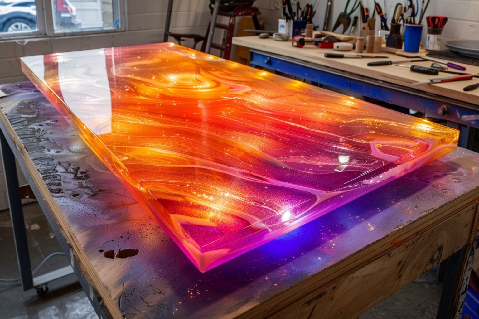 Comment fabriquer une table en résine époxy avec LED ? | lokace.fr